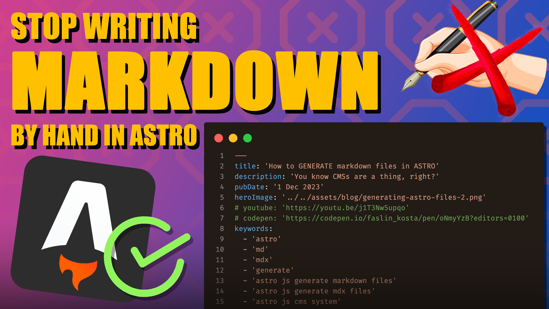 How to GENERATE markdown files in ASTRO | faslin-kosta.com